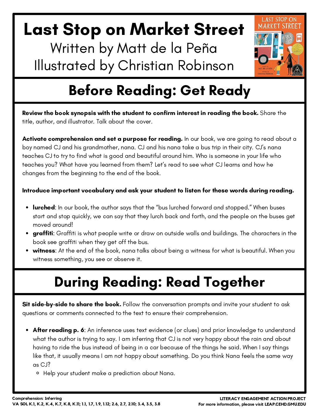 Last Stop On Market Street – Literacy Engagement Action Project