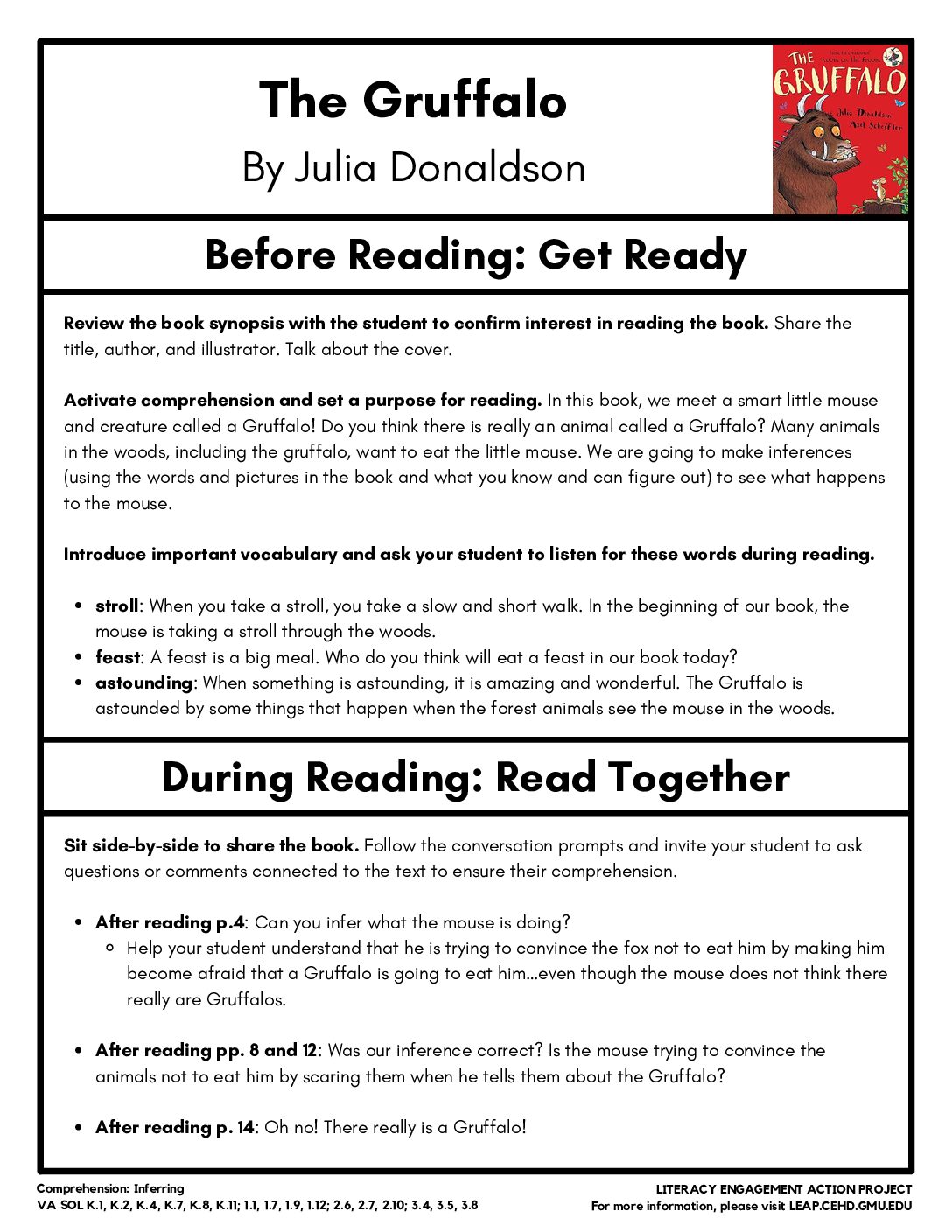 The Gruffalo – Literacy Engagement Action Project