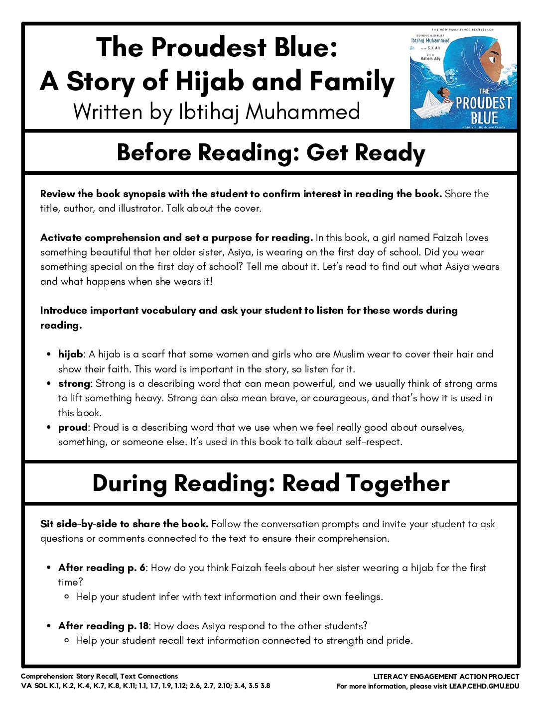 The Proudest Blue IRA – Literacy Engagement Action Project