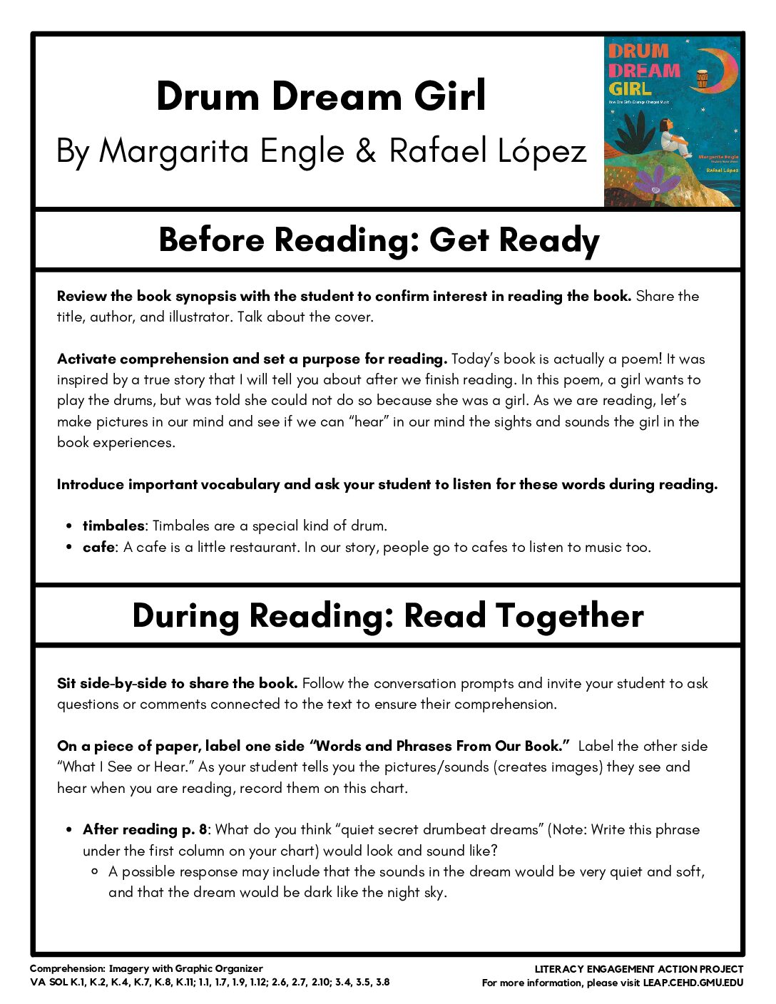 Drum Dream Girl – Literacy Engagement Action Project